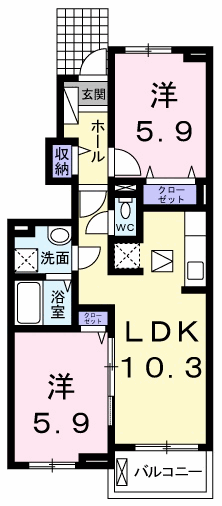プリムヴェールⅢ 1F「2LDK」 – 四万十市の不動産会社 | 株式会社山沖興産、不動産の賃貸・売買・管理・売却